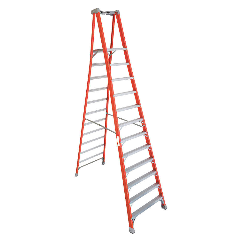 Escalera de Tijera con Plataforma 14 pies 6" Fibra de Vidrio 300 lb ...