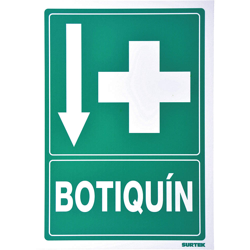 Letrero de Señalizacion,Leyenda Botiquín - Grainger México | Seguridad ...
